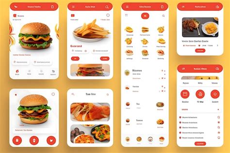 Gui Elements For Food Delivery Mobile App Ui Premium Ai Generated Image