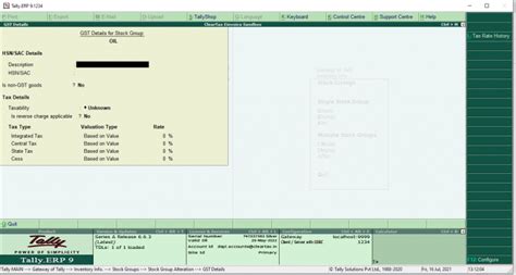 How To Enter HSN Code In Tally ERP Release