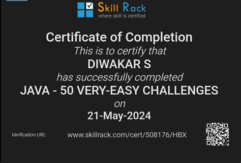 Java Skillrack Professionaldevelopment Diwakar S