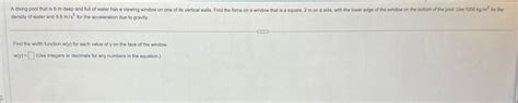 solved density of water and 9 8 m s 2 for the