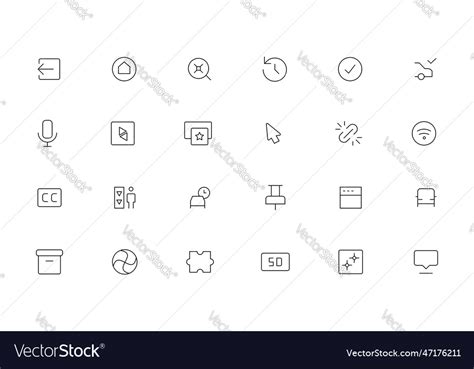 Pixel Perfect Basic User Interface Essential Set Vector Image