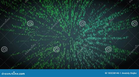 Inside Abstract Futuristic Cyberspace Code Matrix Concept Code Stream