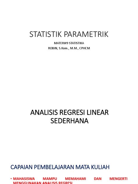 Analisis Regresi Sederhana Dan Berganda Pdf
