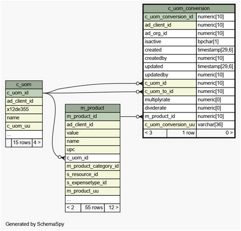 Schemaspy Table Idempiere11adempierecuomconversion