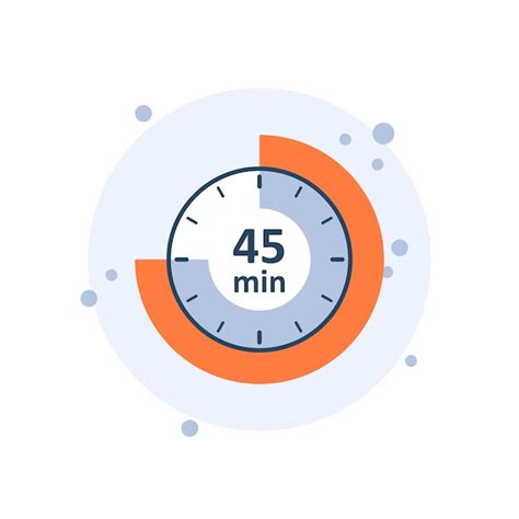 Premium Vector Cartoon Clock Icon Vector Illustration 45 Min Timer On Bubbles Background