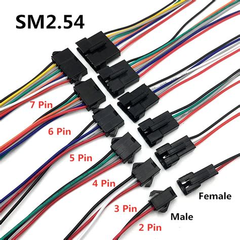 5 쌍 15cm 길이 Jst Sm254 2p 3p 4p 5p 6p 8p 플러그 수 암 와이어 커넥터 Sm2p Led 스트립