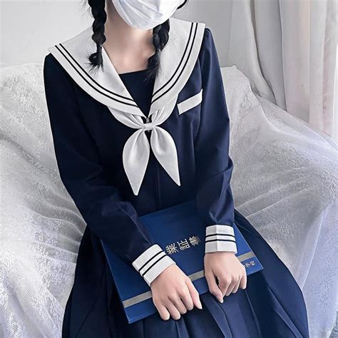 熱銷 咕嚕jk 白領紺二本 基礎款 水手服 日系 Jk制服 正統 中間服 女學生 校服 班服 套裝 演出服 蝦皮購物