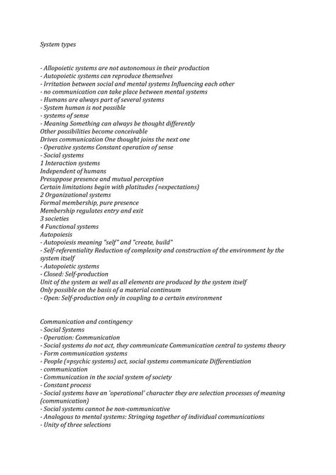 System Types Notes Taken In Sociology Class System Types