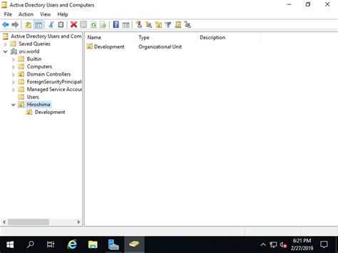Windows Server 2019 Active Directory Add Organizational Unit Server World