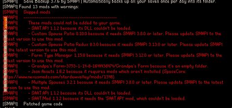 smapi mods keep breaking help😔 r stardewvalleymods