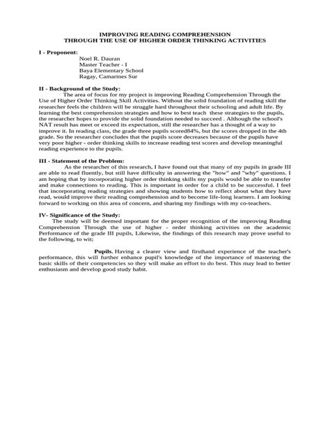 Improving Reading Comprehension Through Pdf Reading Comprehension