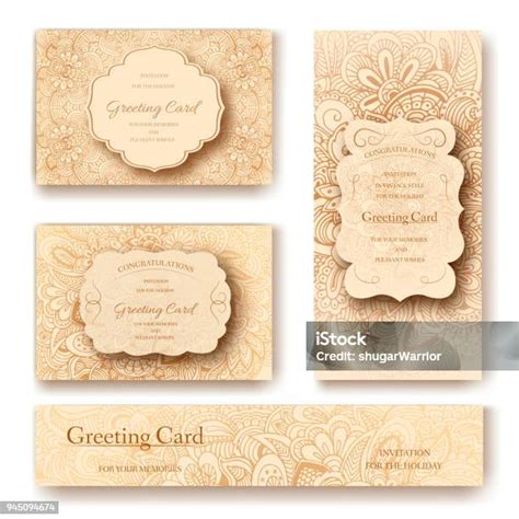 민족 장식 배너 및 전단지 개념의 집합입니다 빈티지 아트 전통 이슬람 아랍어 인도 오스만 모티프 요소 벡터 장식 복고풍 인사말 카드 또는 초대장 디자인 일러스트 고급에 대한