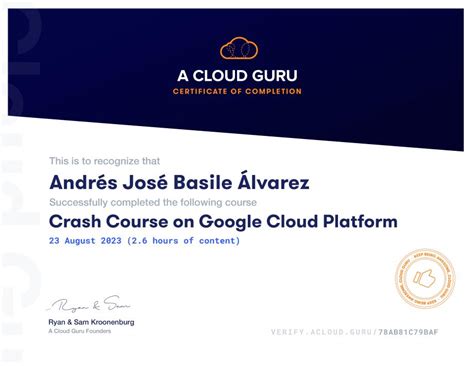 Andrés José Basile Álvarez On Linkedin Certificate Of Completion A Cloud Guru