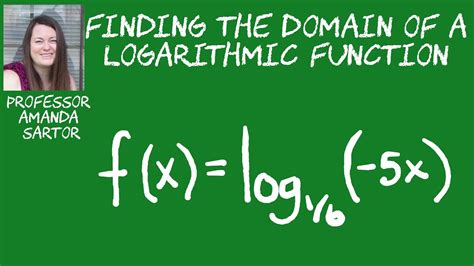 Finding The Domain Of A Logarithmic Function Youtube