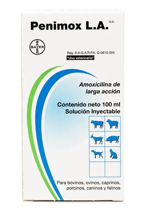 Penimox La Antibiótico Amoxicilina Larga Accion 100 Ml Mascotas Y