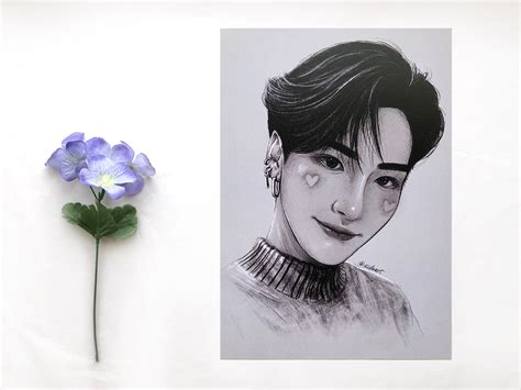 Seonghwa Ateez A5a4 Print 에이티즈 Fan Art Drawing Etsy