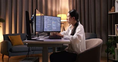 Asian Woman Programmer Creating Innovative Software Engineer Developing App Program Technology