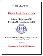 Digital Logic Design Lab Manual Experiments Viva Questions Course Hero