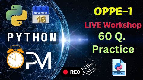Python Oppe 1 Live Workshop 60 Questions Practice Python Youtube