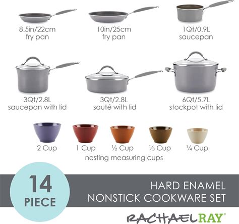 Rachael Ray Cucina Nonstick Cookware Pots And Pans With Glass Lids And