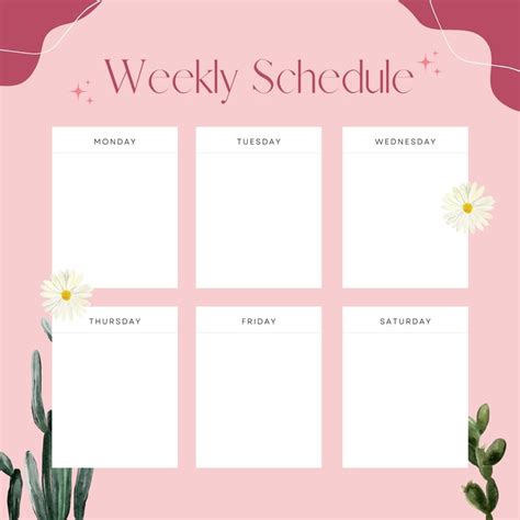 Page Free And Customizable Weekly Schedule Templates