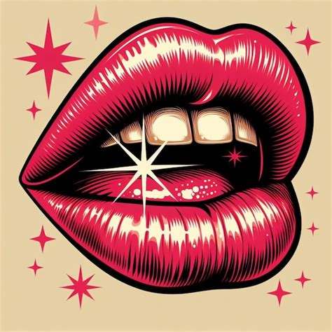 Premium Photo Vector Pinup Style Lip Print