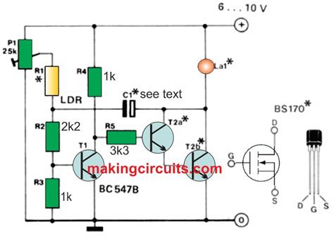 Automatic LDR Switch Circuit With Flashing Lamp Making Easy Circuits