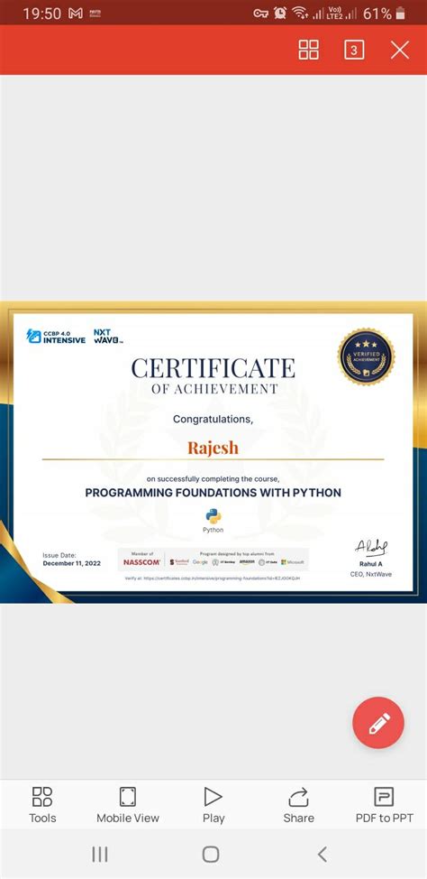 Chenna Rajesh On Linkedin Sucessful Ccbp Nextwave