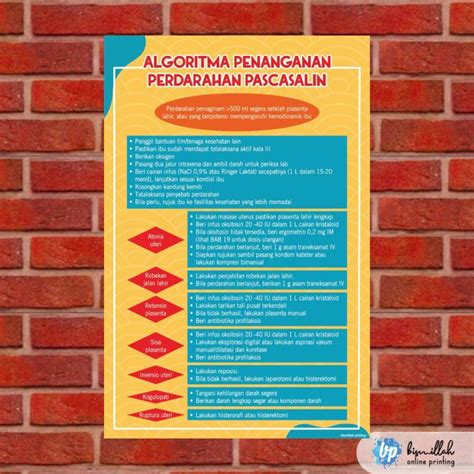 Poster Kebidanan Algoritma Penanganan Perdarahan Pascasalin Lazada