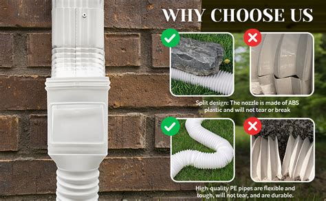 Rain Gutter Downspout Extensions2 Pack Flexible Drain Downspout Extensions With Filterdrain