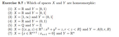 Solved Exercise 9 7 Which Of Spaces X And Y Are