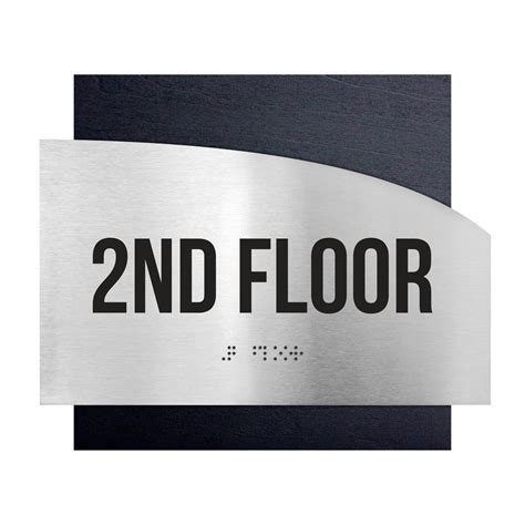 2nd Floor Sign Steel Door Plate — Wave Design Bsign