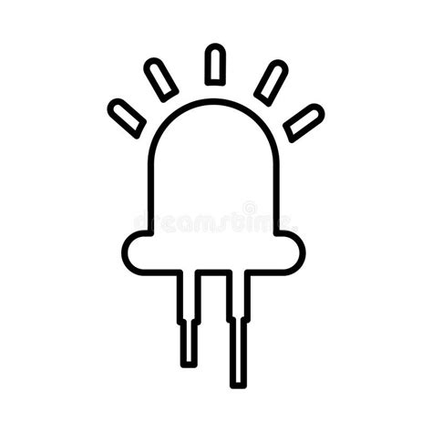 Diode Led Light Line Icon Outline Vector Stock Vector Illustration
