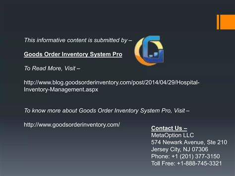 Hospital Inventory Management System Pptx
