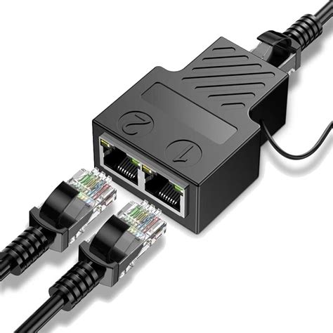 Rj45 Ethernet Splitter 1 In 2 Out 100mbps Internet Splitter Adapter 2 Devices