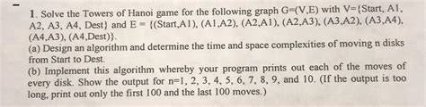 Solved 1 Solve The Towers Of Hanoi Game For The Following