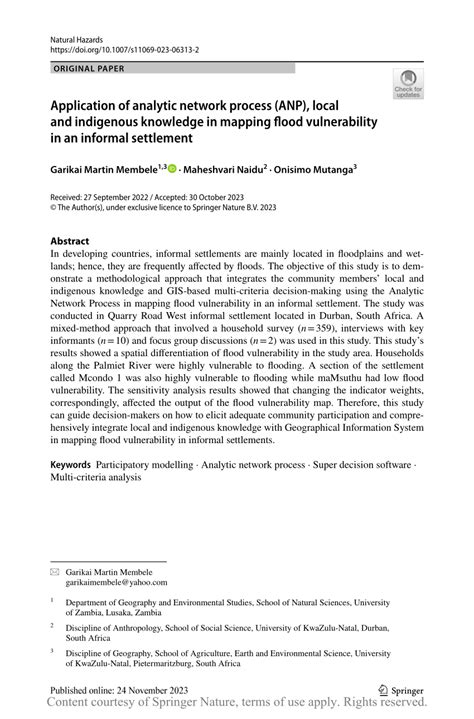 Application Of Analytic Network Process Anp Local And Indigenous