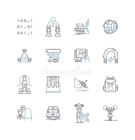 Brain Training Line Icons Collection Neuroplasticity Memory Cognition Focus Attention