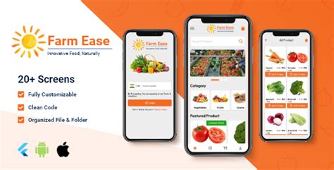 FarmEase UI Kit Flutter Grocery Template Code Market