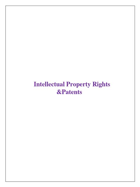 Ipr Notes Pdf Intellectual Property World Intellectual Property Organization