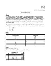 Understanding Projectile Motion Insights From A Physics Lab Course Hero