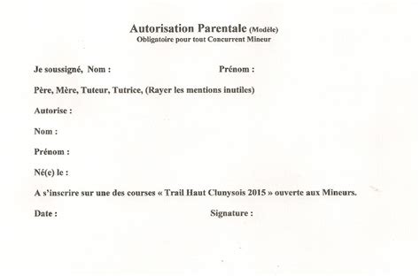 Modele Lettre Autorisation Parentale Modele De Lettre Type