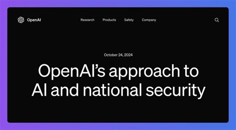 Openai Published Openais Approach To Ai And National Security