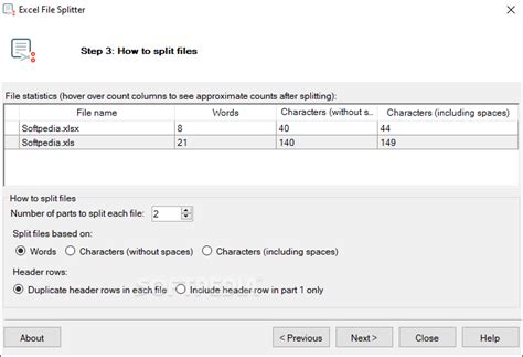 Excel File Splitter Download Softpedia