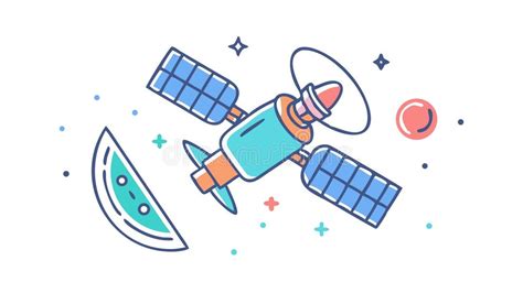 Satellite With Solar Panels Space Energy Communication Vector Design Generative Ai Stock