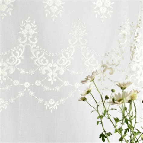 Тканина тюль сітка з вишивкою Акація V 02 крем купити Ціна 【top Komfort】 Україна