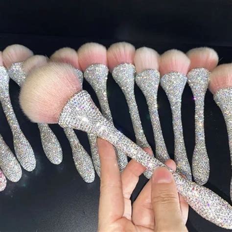 Rhinestone Makeup Brushes Etsy
