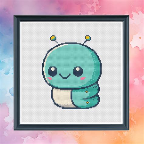Caterpillar Cute Cross Stitch Pattern Counted Cross Stitch Instant Download Pdf Modern