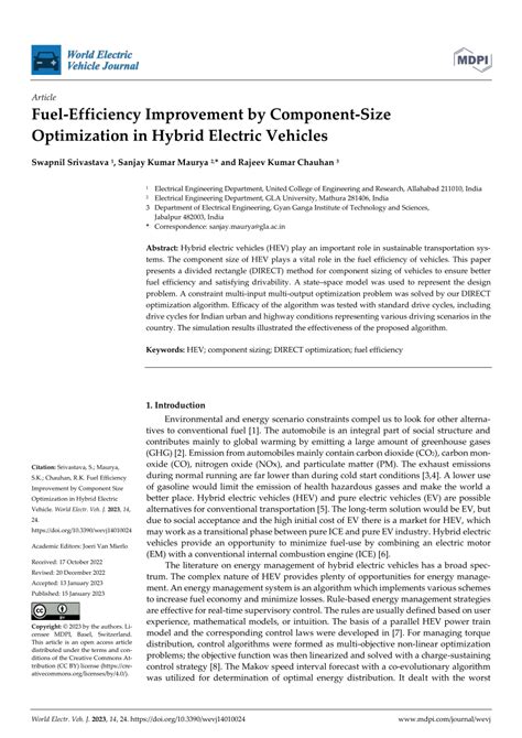pdf fuel efficiency improvement by component size optimization in