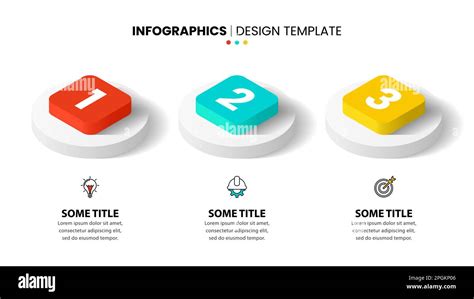 Infographic Template With Icons And 3 Options Or Steps Isometric